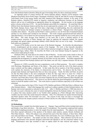 The morpho syntactic differences among kalenjin dialects an analysis of ...