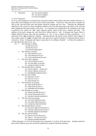The morpho syntactic differences among kalenjin dialects an analysis of kipsigis, tugen and ...