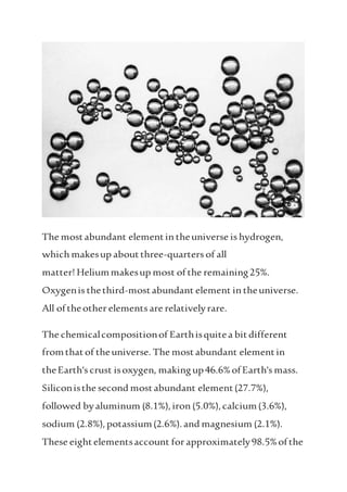 The most abundant element in the universe | DOCX