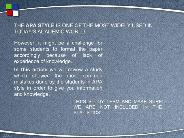 The most common apa style mistakes | PPT | Educational Assessment ...