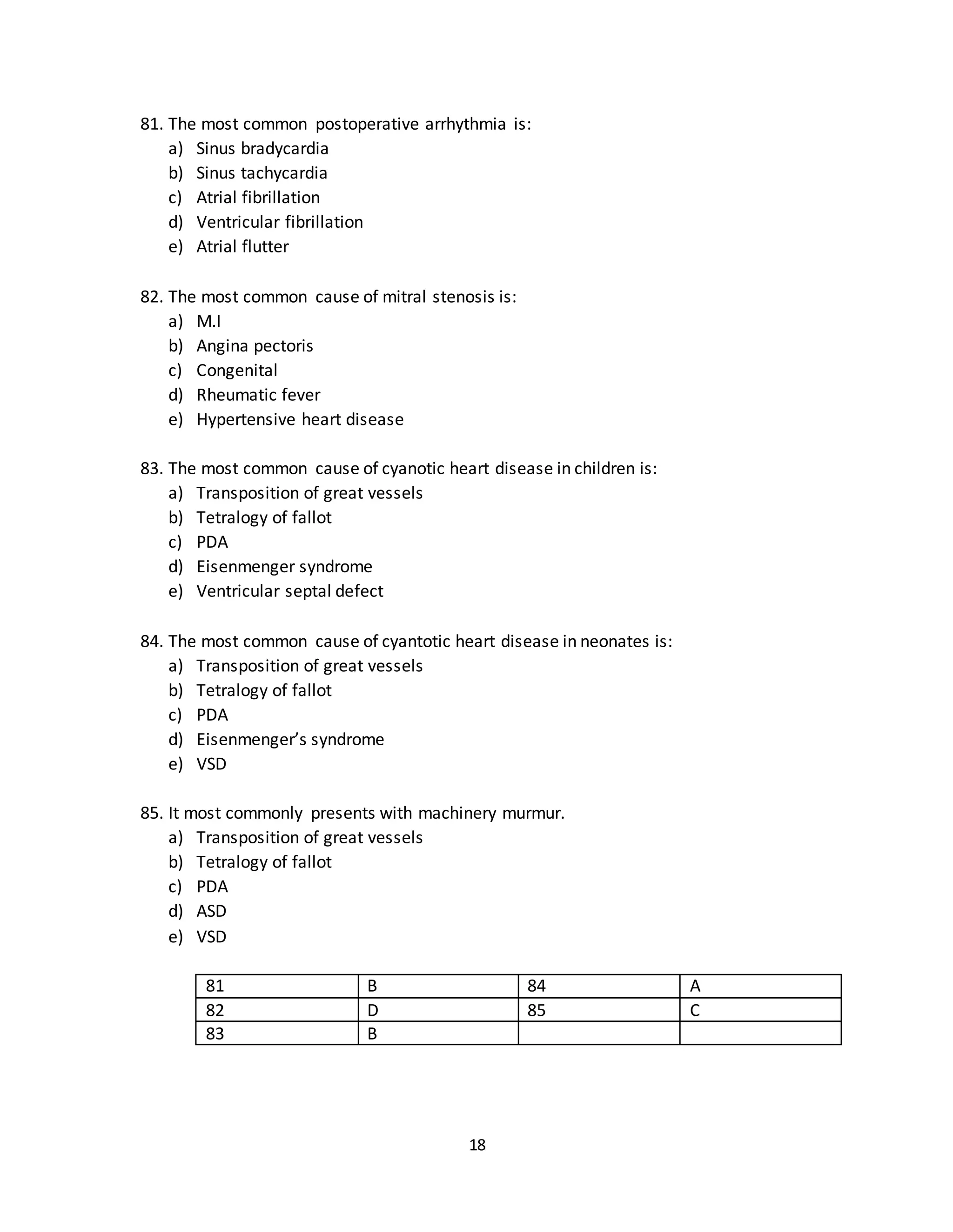 The most common bcqs in surgery | PDF