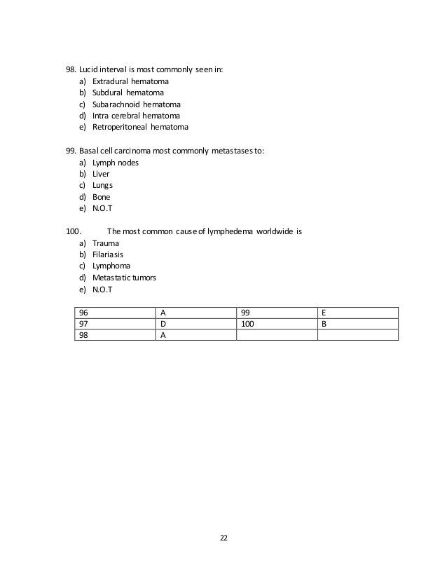 The most common bcqs in surgery | PDF