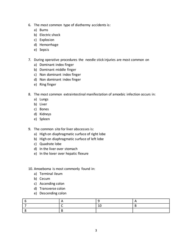 The most common bcqs in surgery | PDF