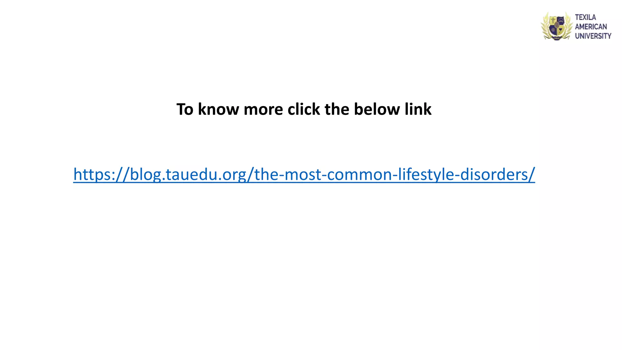 The most common lifestyle disorders | PPTX