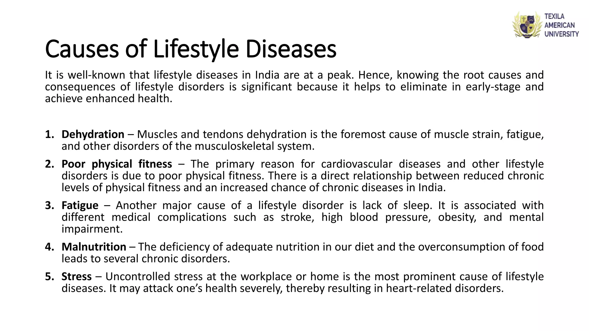 The most common lifestyle disorders | PPTX
