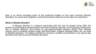 The most common lifestyle disorders | PPTX