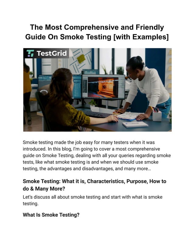 The Most Comprehensive and Friendly Guide On Smoke Testing [with ...