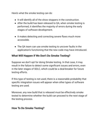 The Most Comprehensive and Friendly Guide On Smoke Testing [with ...