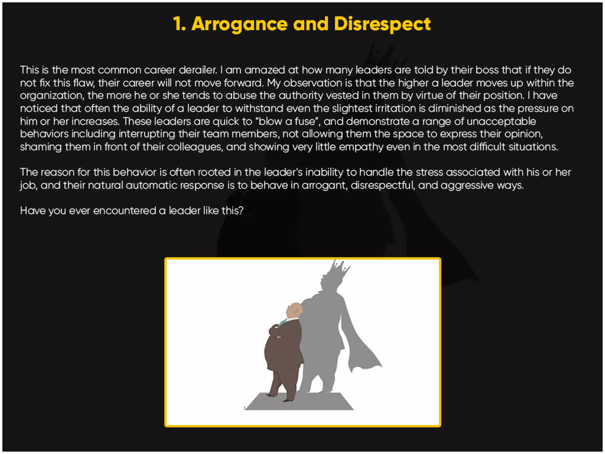The most dangerous career derailers - arrogance and disrespect | PDF