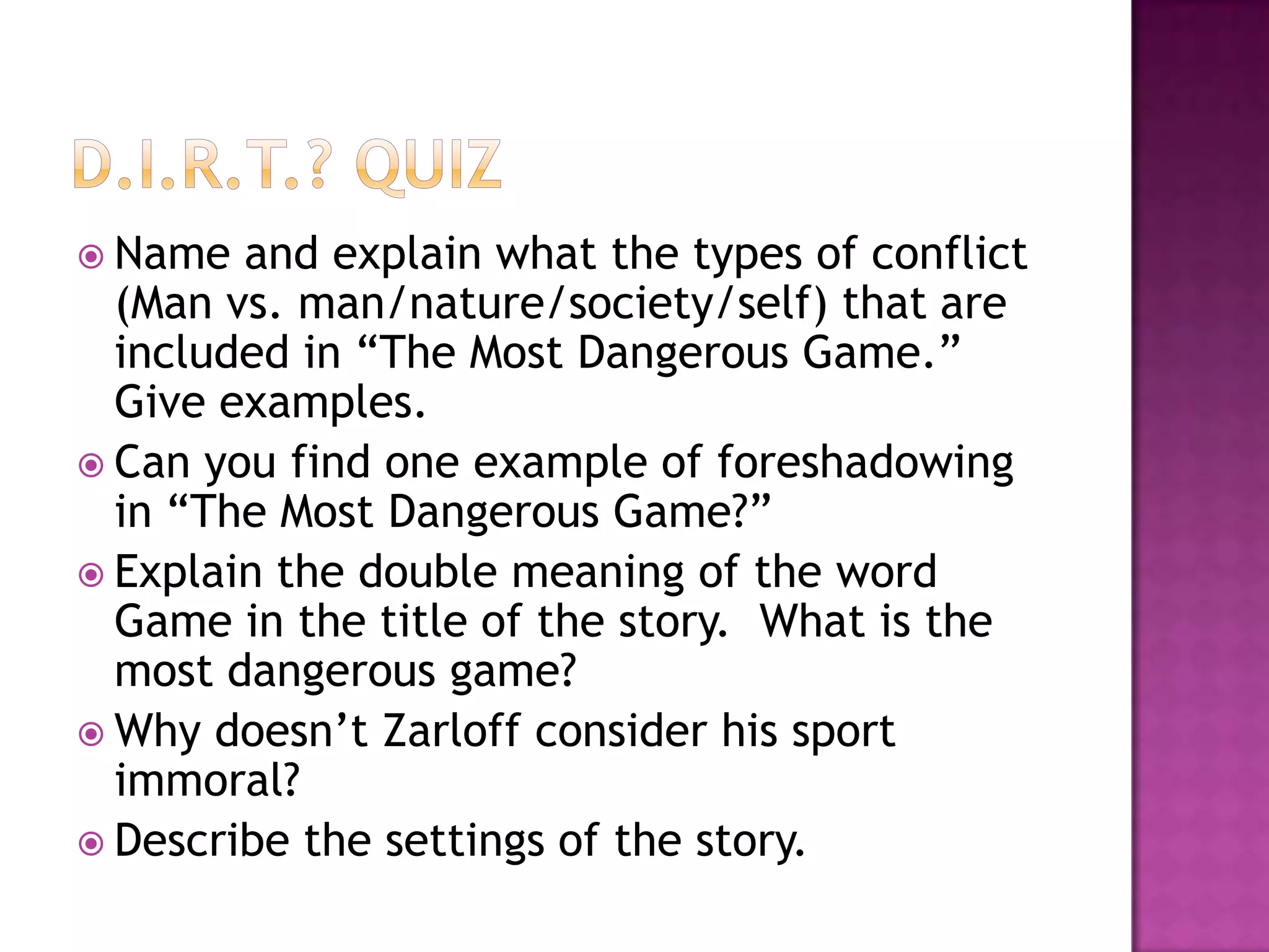 The Most Dangerous Game | PPTX