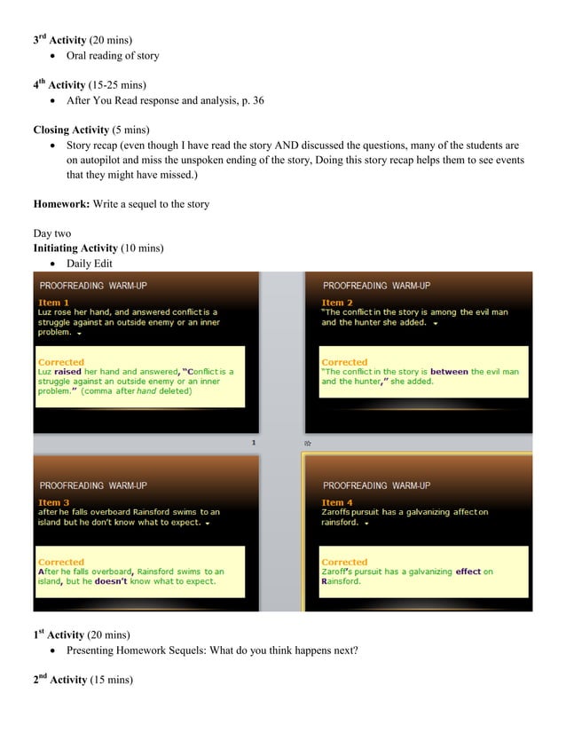 The most dangerous game lesson plan | PDF | Educational Assessment ...