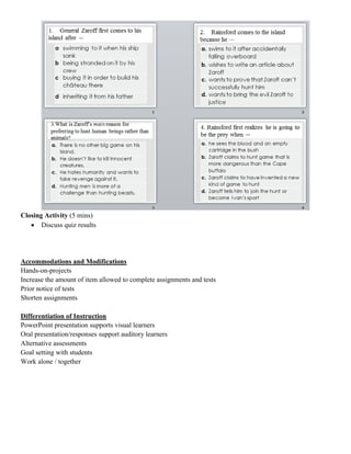 The most dangerous game lesson plan | PDF