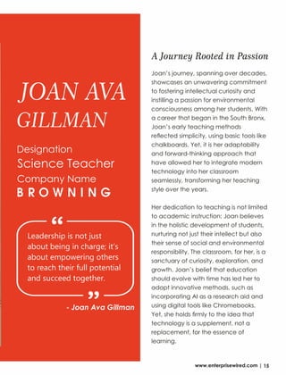 Joan Ava Gillman: Redefining Education | Browning School | Enterprise ...