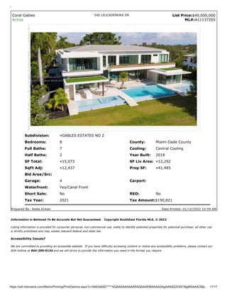 The Most Expensive 10 homes in Miami-Dade | PDF