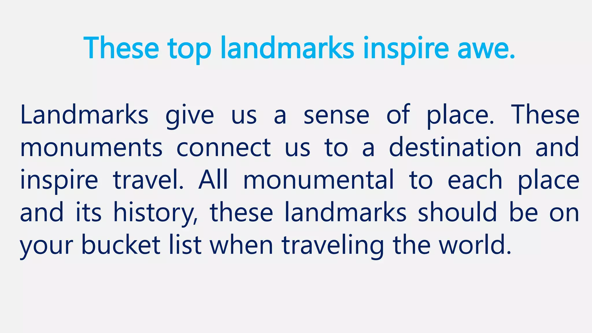 The most famous landmarks in the world | PPTX
