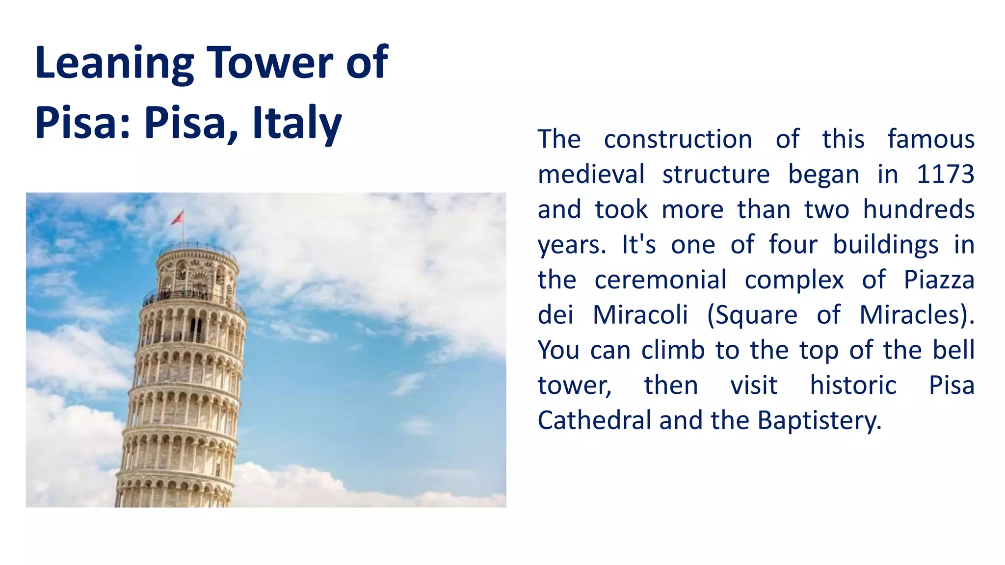 The most famous landmarks in the world | PPTX