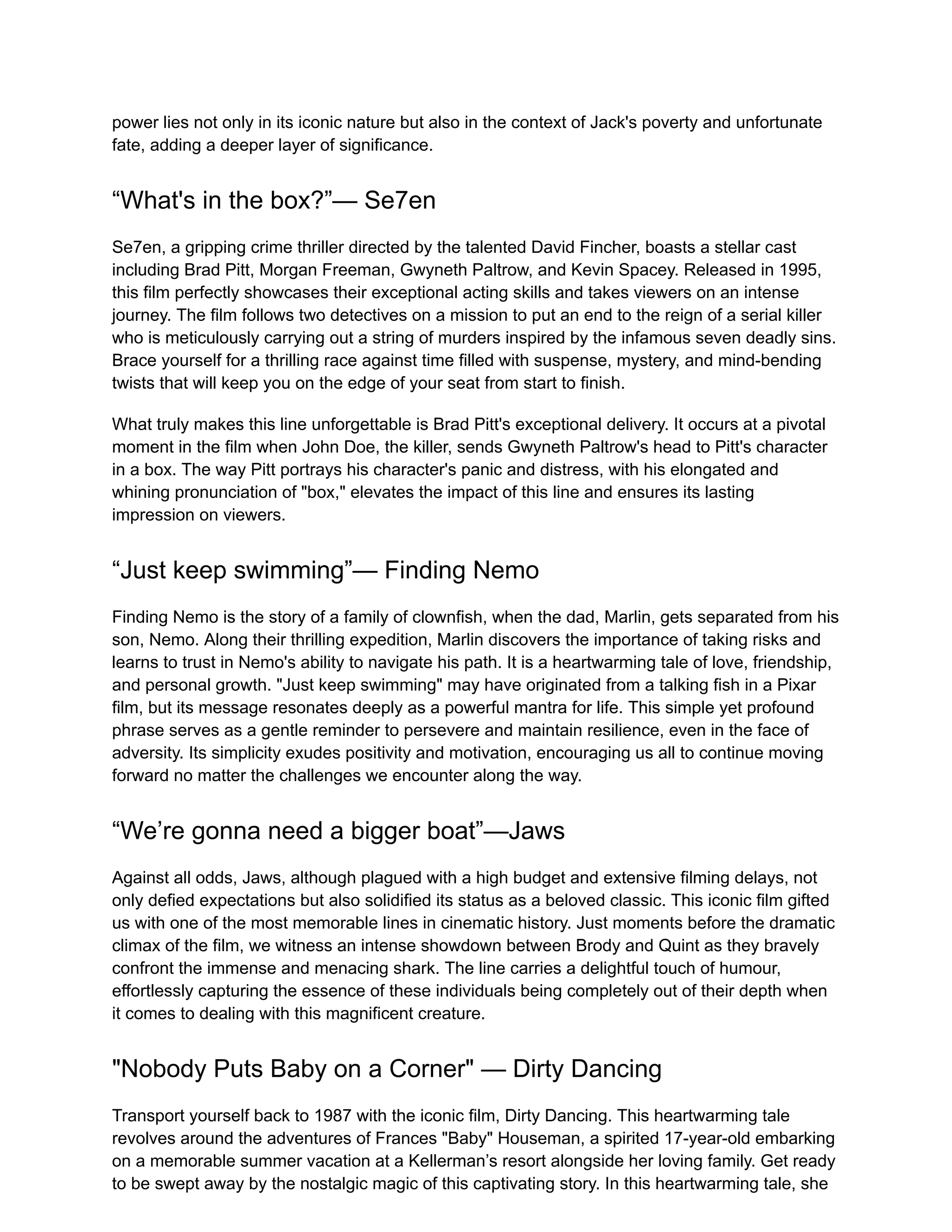 The Most Iconic Movie Quotes Of All Time | PDF