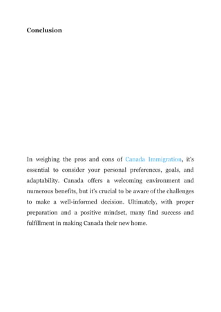 The Most Important Pro's and con's of Canada immigration.pdf