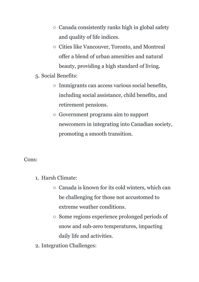 The Most Important Pro's and con's of Immigrating to Canada.pdf