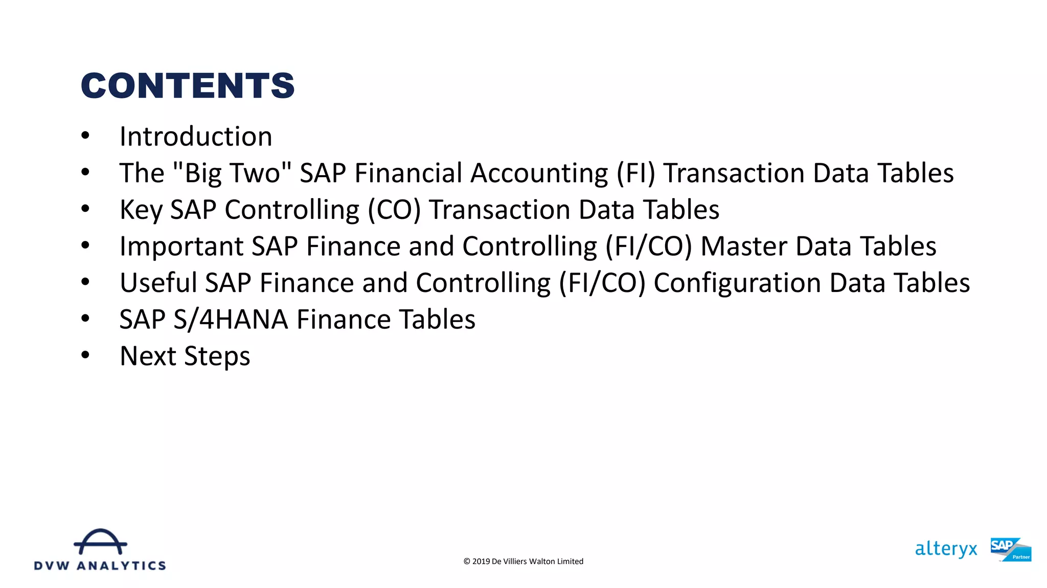 The most important SAP Finance tables for Alteryx users | PDF