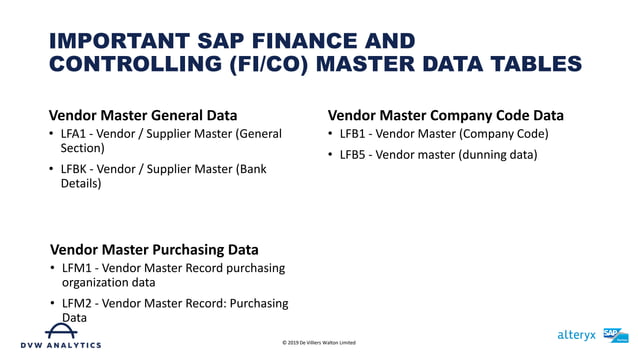 The most important SAP Finance tables for Alteryx users | PPT