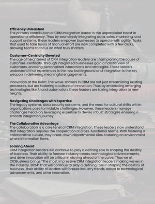 The Most Impressive CRM Integration Leader Making Waves in the Industry, 2024 | PDF