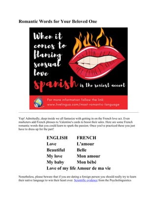 Why French Is The Most Romantic Language In The World | PDF