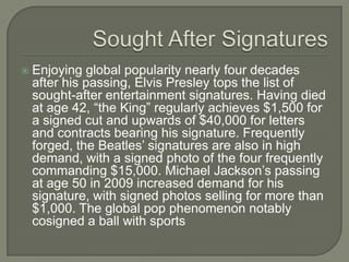 The Most Valuable Musical Artist Signatures | PPTX