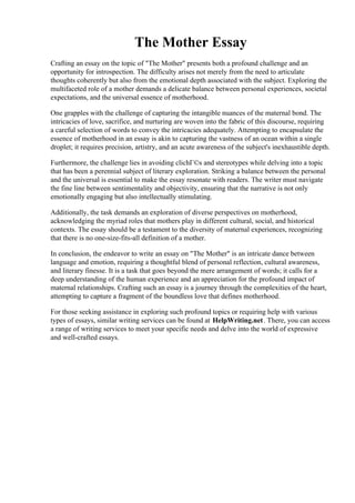 The Mother Essay.pdf