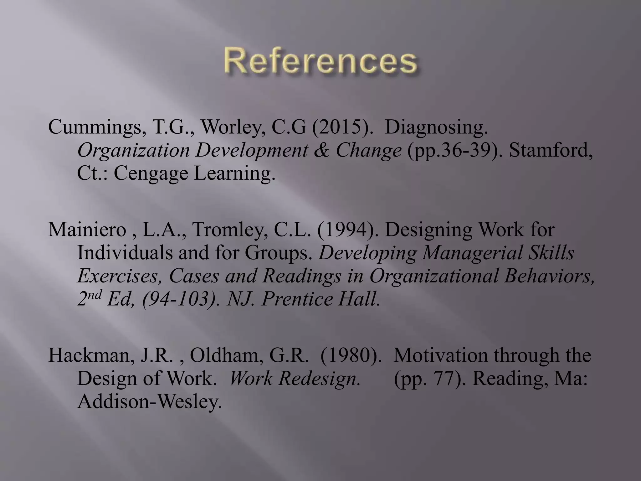 The motivational approach to work design | PPT