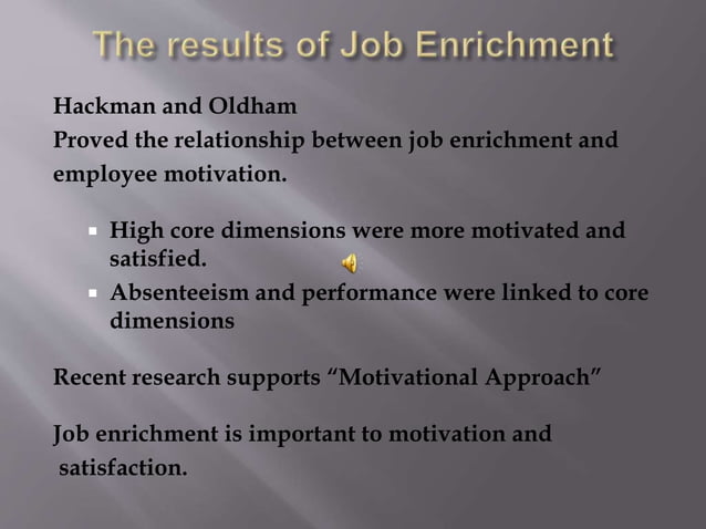 The motivational approach to work design | PPT