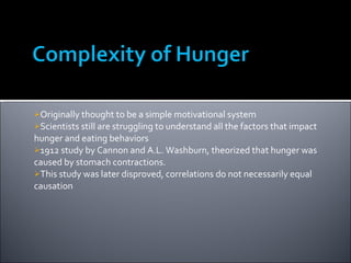 The Motivation Of Hunger And Eating | PPT