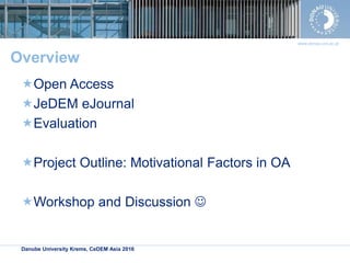 The motivations behind open access publishing judith schossboeck | PPT