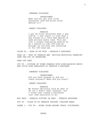 The Motocross Man - Shooting Script | PDF