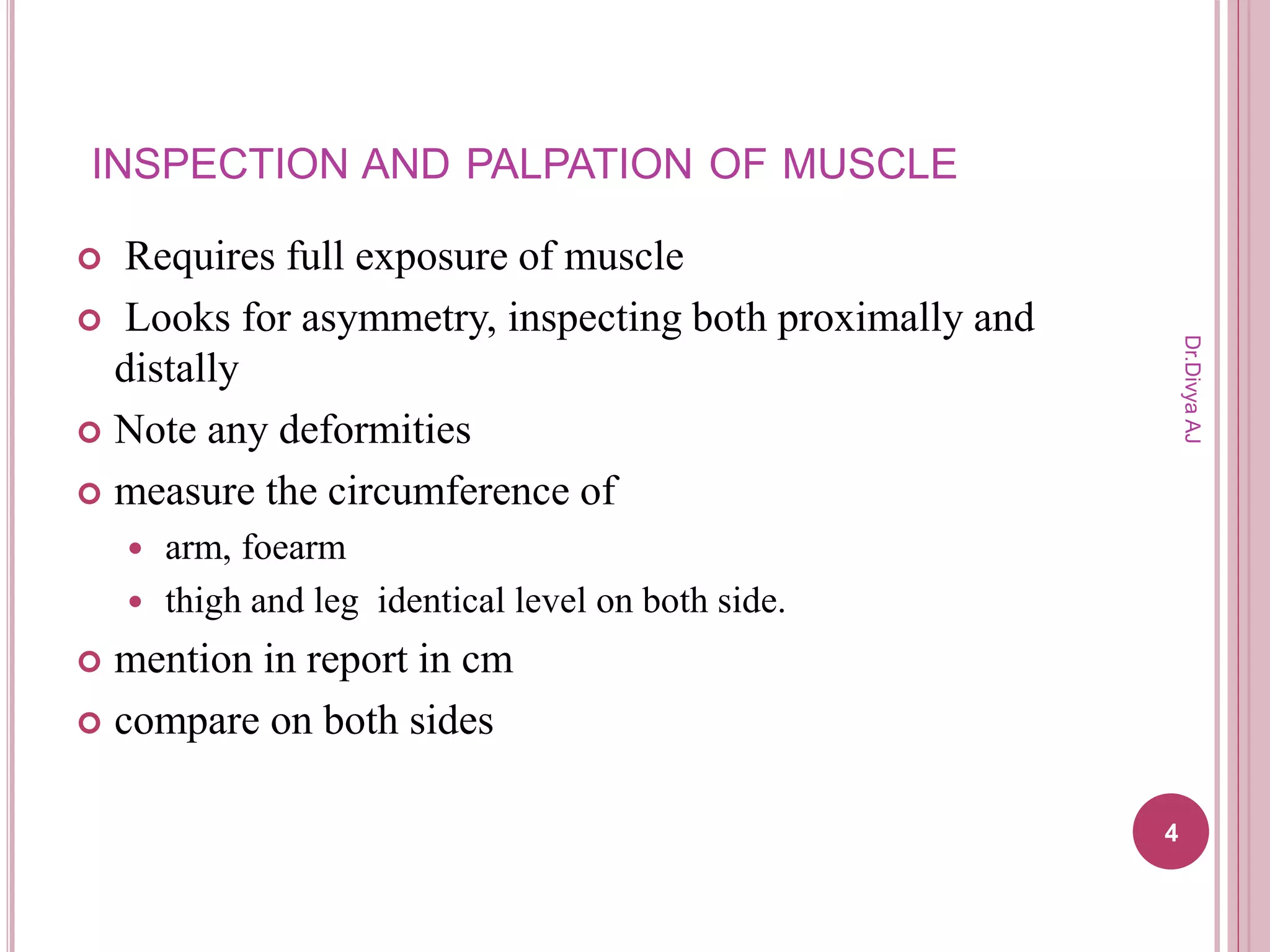 The motor system : clinical examination part 1(except reflexs) | PPTX