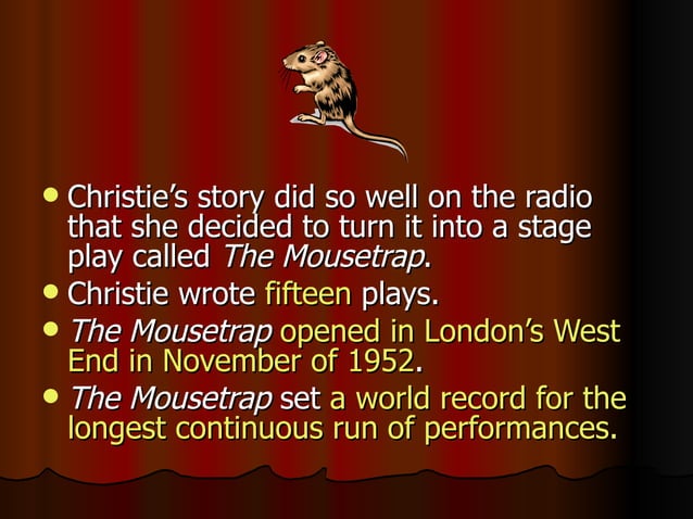 The Mousetrap PowerPoint | PPT | Theater Venues | Attractions