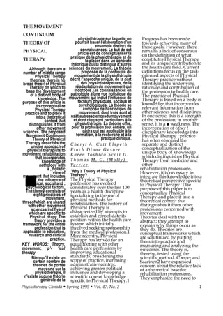 The movement continuum theory cott finch et al | DOC