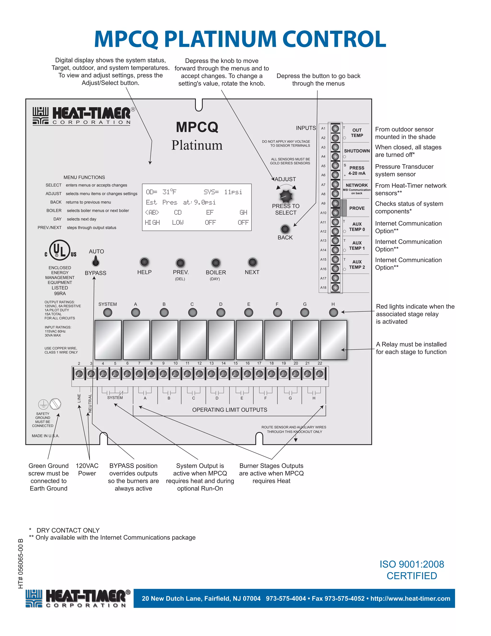 The MPCQ Platinum - Steam Outdoor Reset Heating Control | PDF