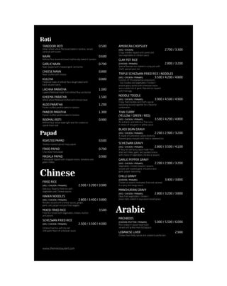 The m restaurant fine dine menu | PDF