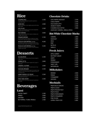 The m restaurant fine dine menu | PDF