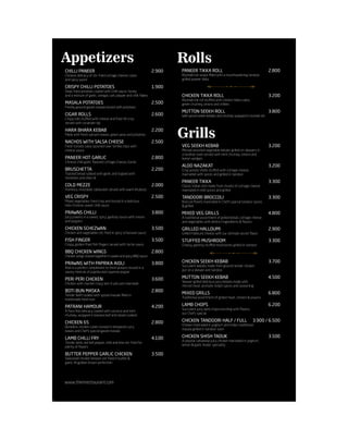The m restaurant fine dine menu | PDF | Bars & Restaurants | Attractions
