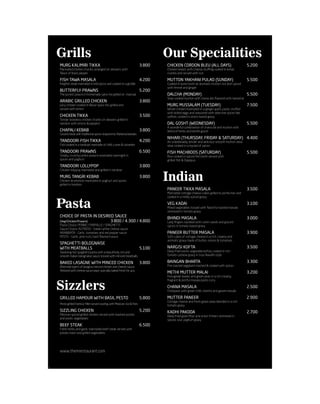 The m restaurant fine dine menu | PDF