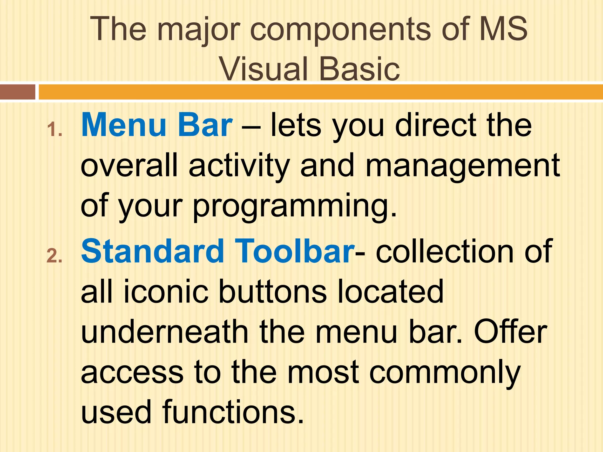 The ms visual basic 6 | PPT