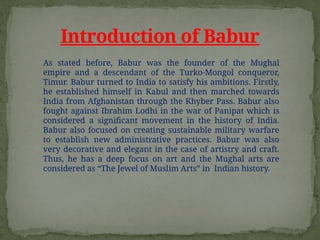 The Mughal Emperor- Babur for class 7th sst by itish | PPTX