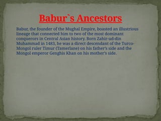 The Mughal Emperor- Babur for class 7th sst by itish | PPTX