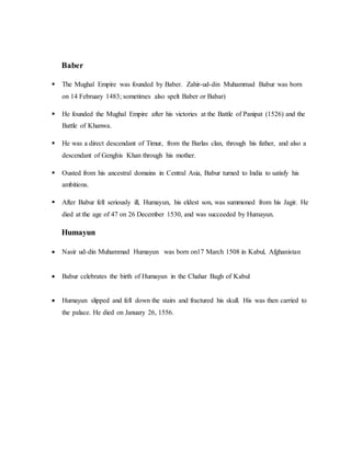 The mughal empire | DOCX