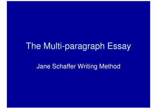 The Multi-Paragraph Essay | PPT