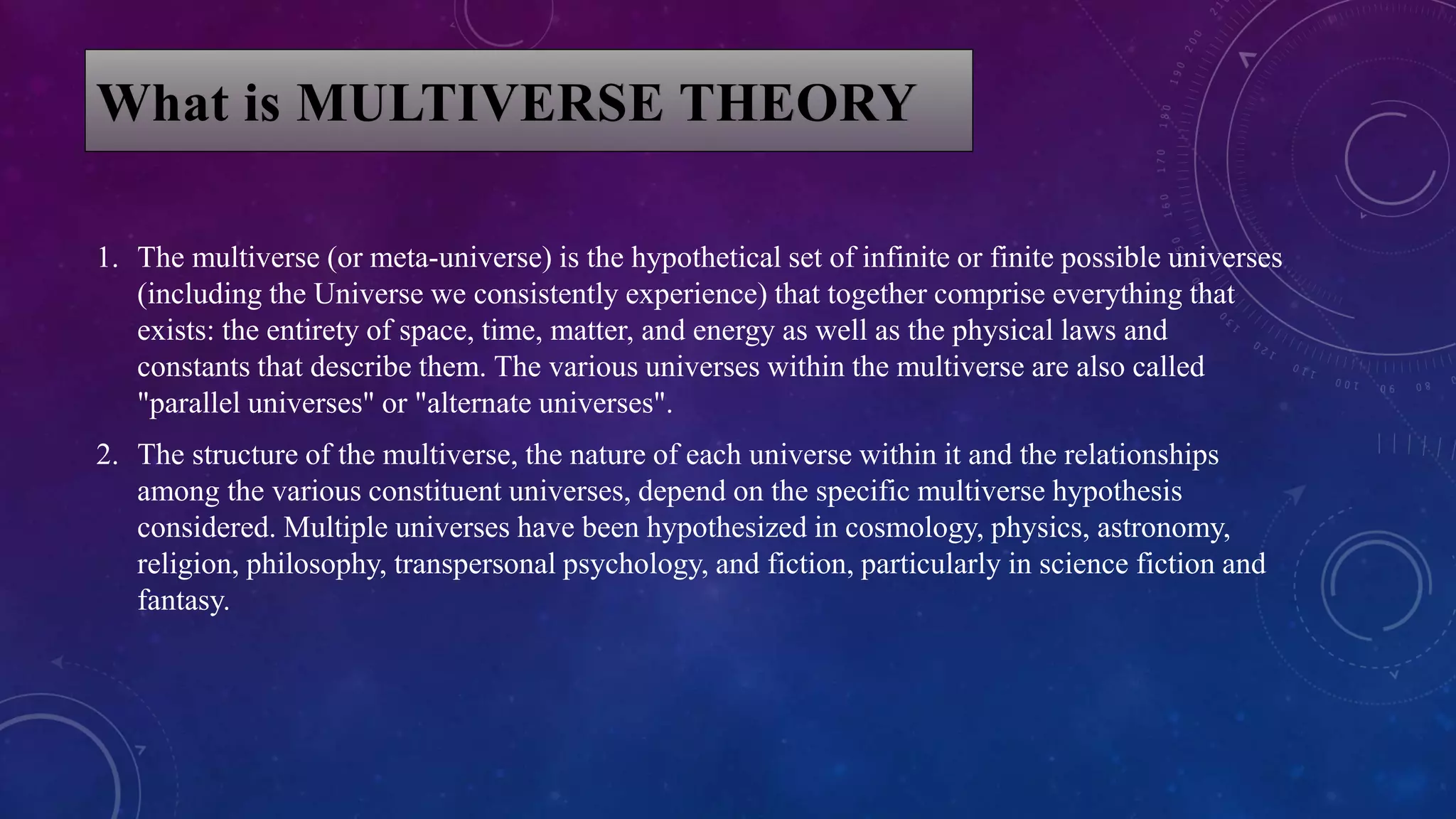 The multi universe theory | PPTX