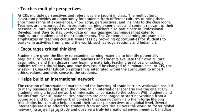 The Multicultral School Summary | PPTX | Education