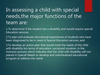 The multidiciplinary team for assessment of children with | PPTX